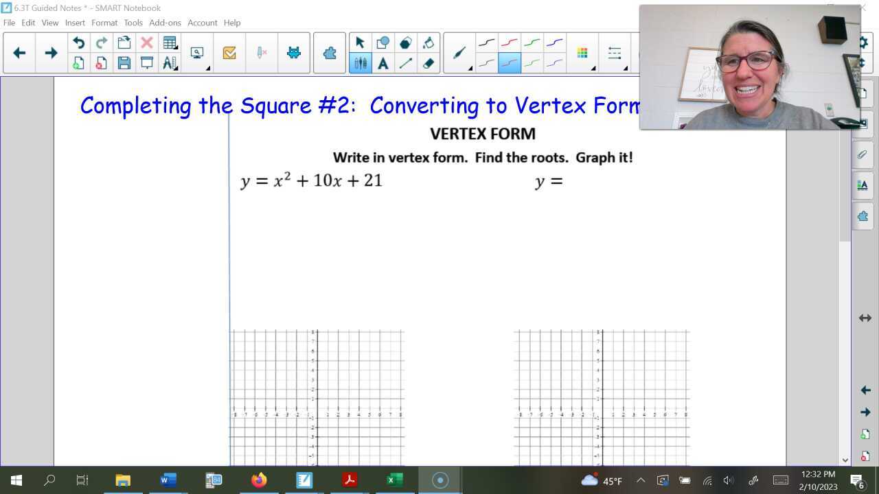 Completing the Square #2: Converting to Vertex Form