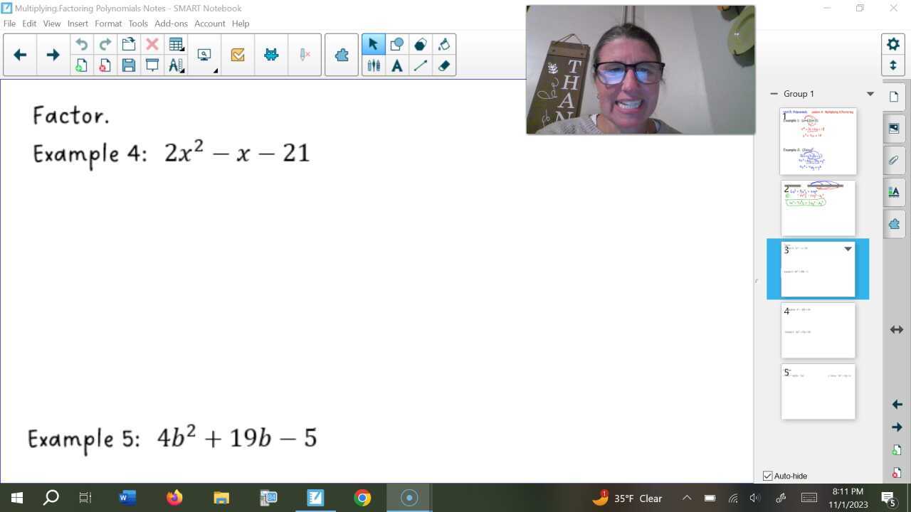 Multiplying & Factoring Polynomials - #2