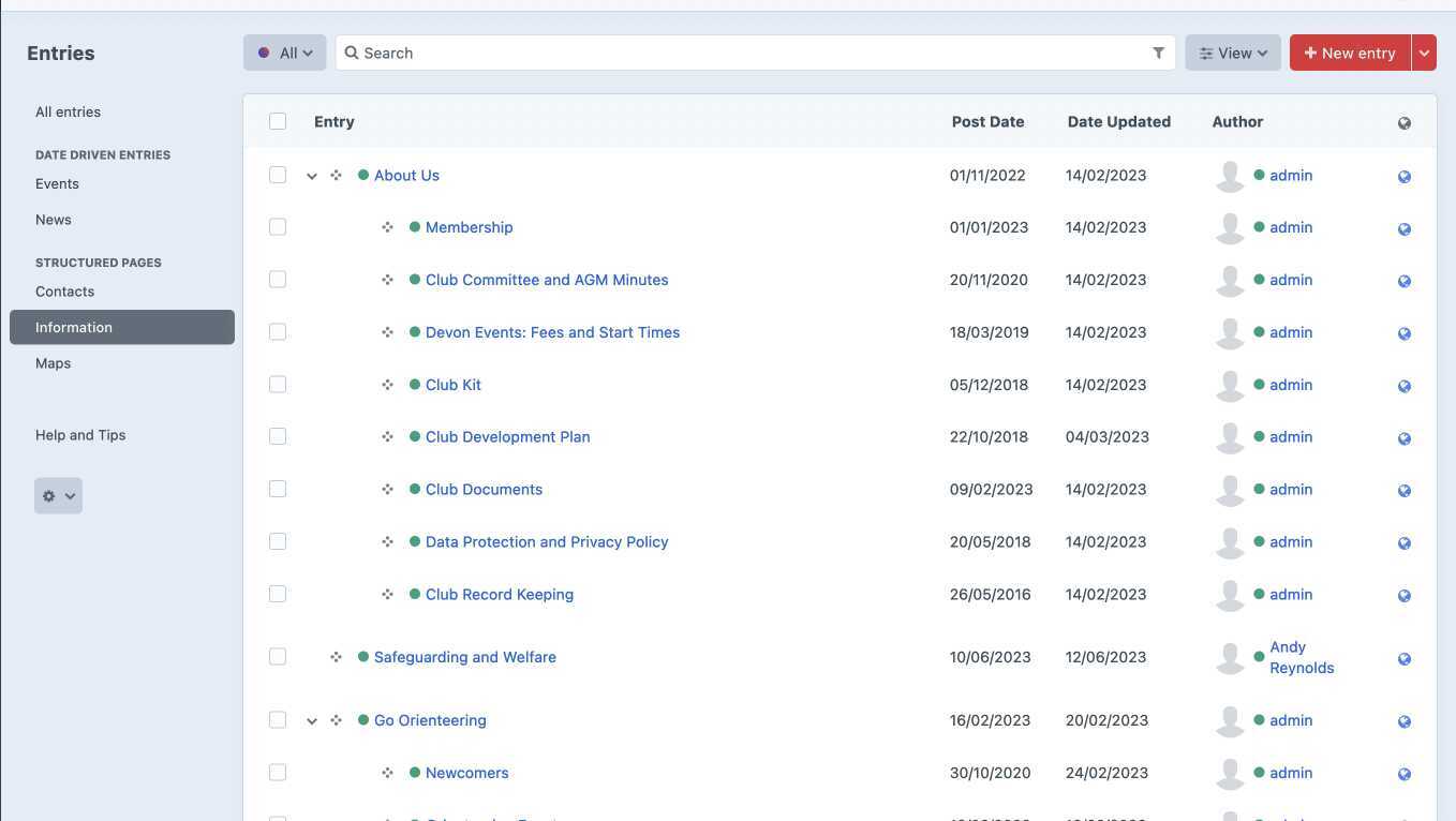 Managing Structured Pages