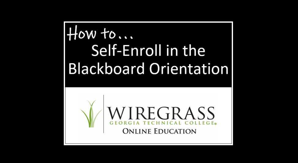 How to Self-Enroll in the Blackboard Orientation
