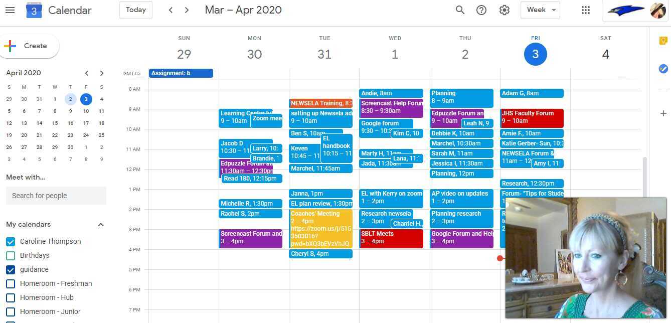 Using Google calendar tutorial for students