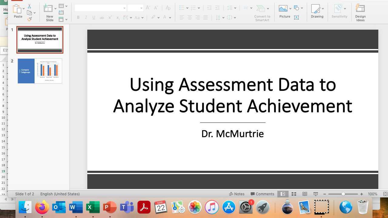 Using Assessment Data to Analyze Student Achievement in Excel