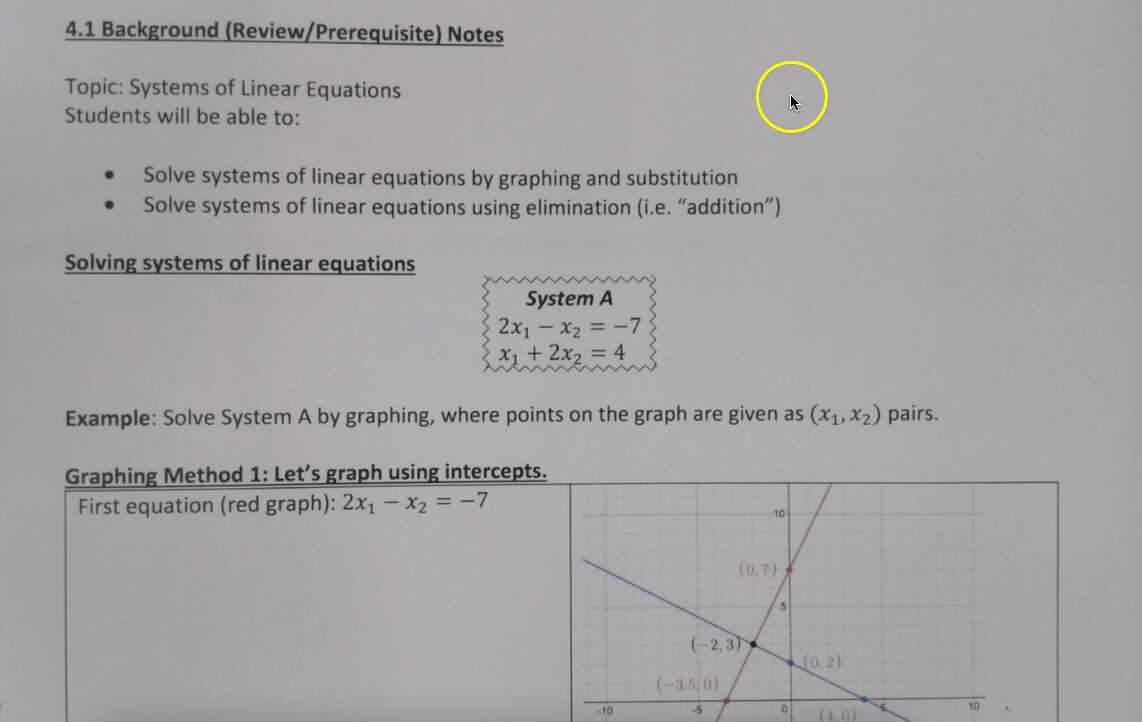 4 1 Solving Systems Graphically By Substitution And By Elimination