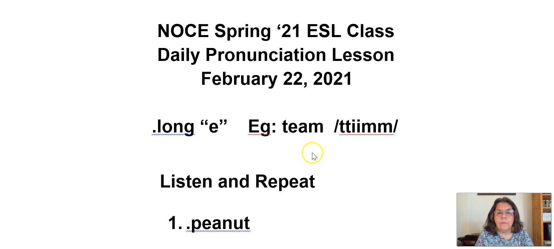 2.22.21 Daily Pronunciation Lesson