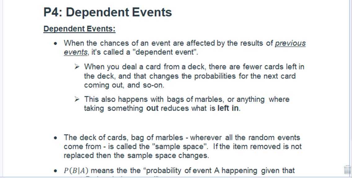 A2: Stats P4 Prob Dep Events