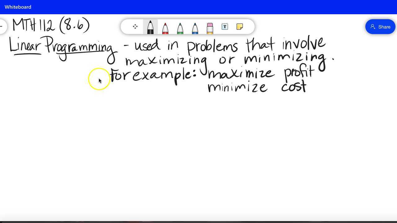 Linear Programming Lesson 8.6