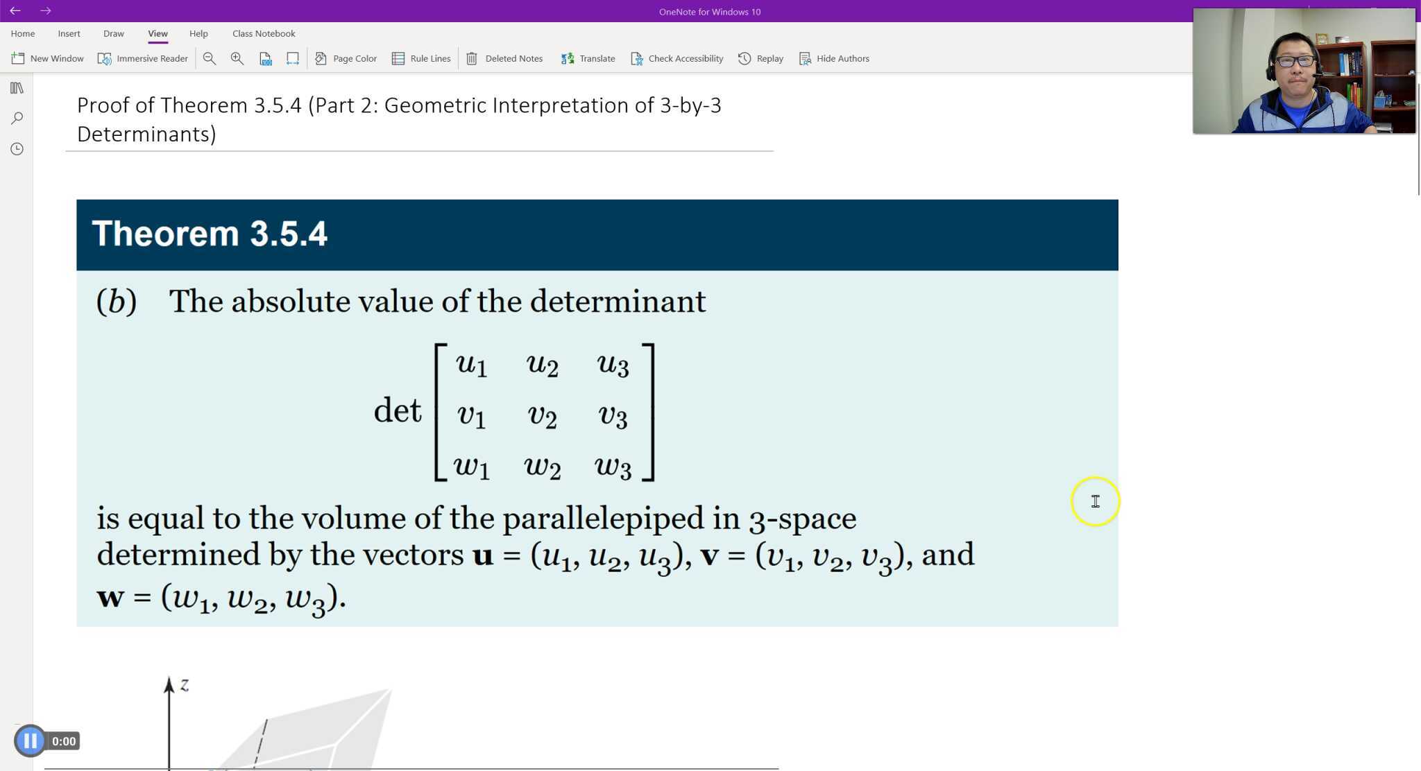 Theorem 3.5.4 (Part 2) (Geometric Interpretation of 3-by-3 Determinants)