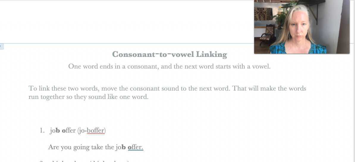 consonant to vowel linking