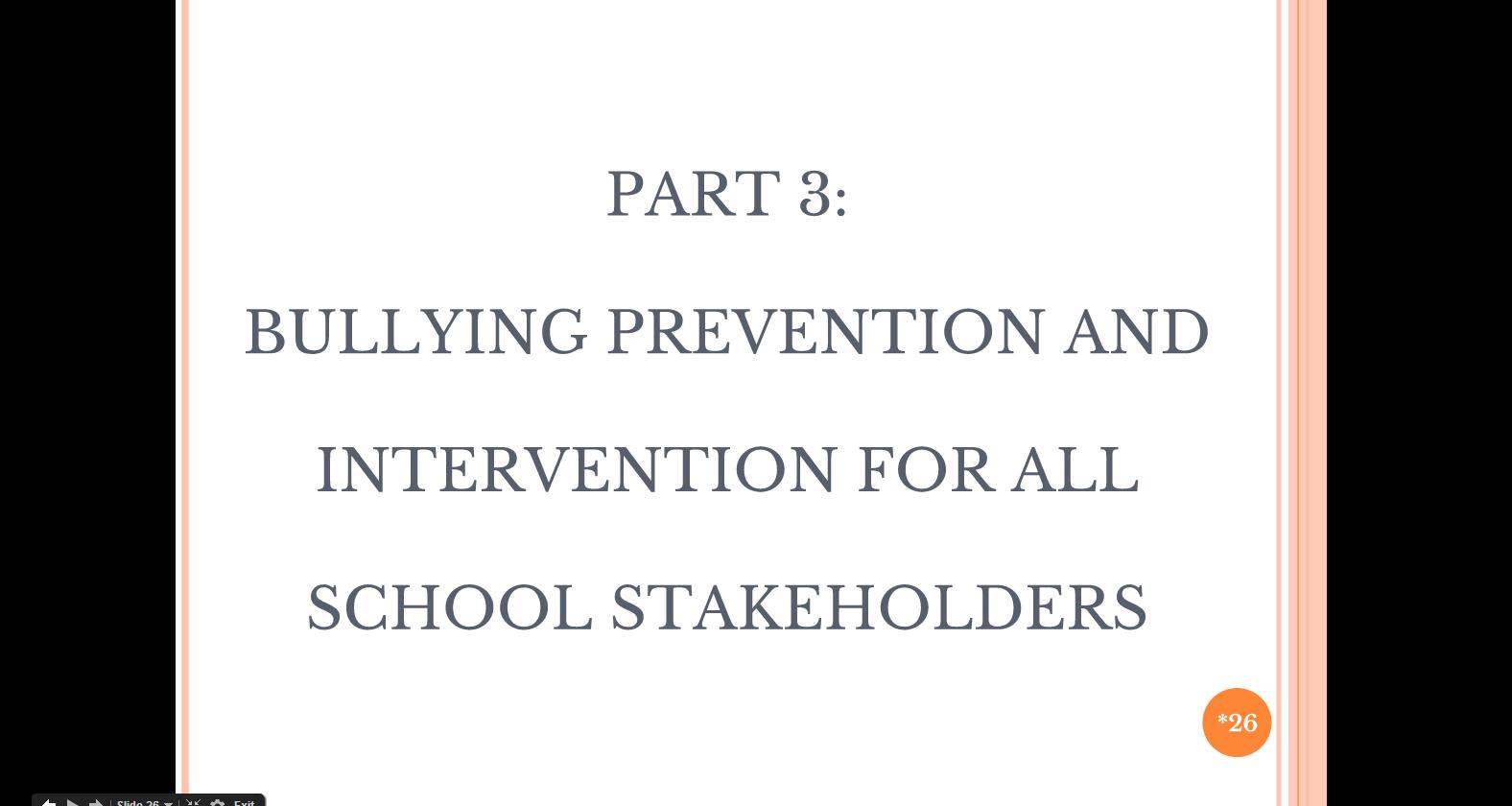 Part 3 - Bullying Prevention & Intervention