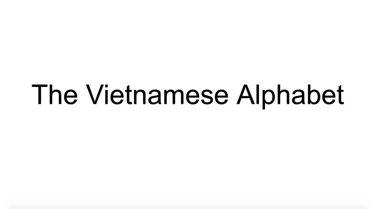 Vietnamese alphabet - pronunciation