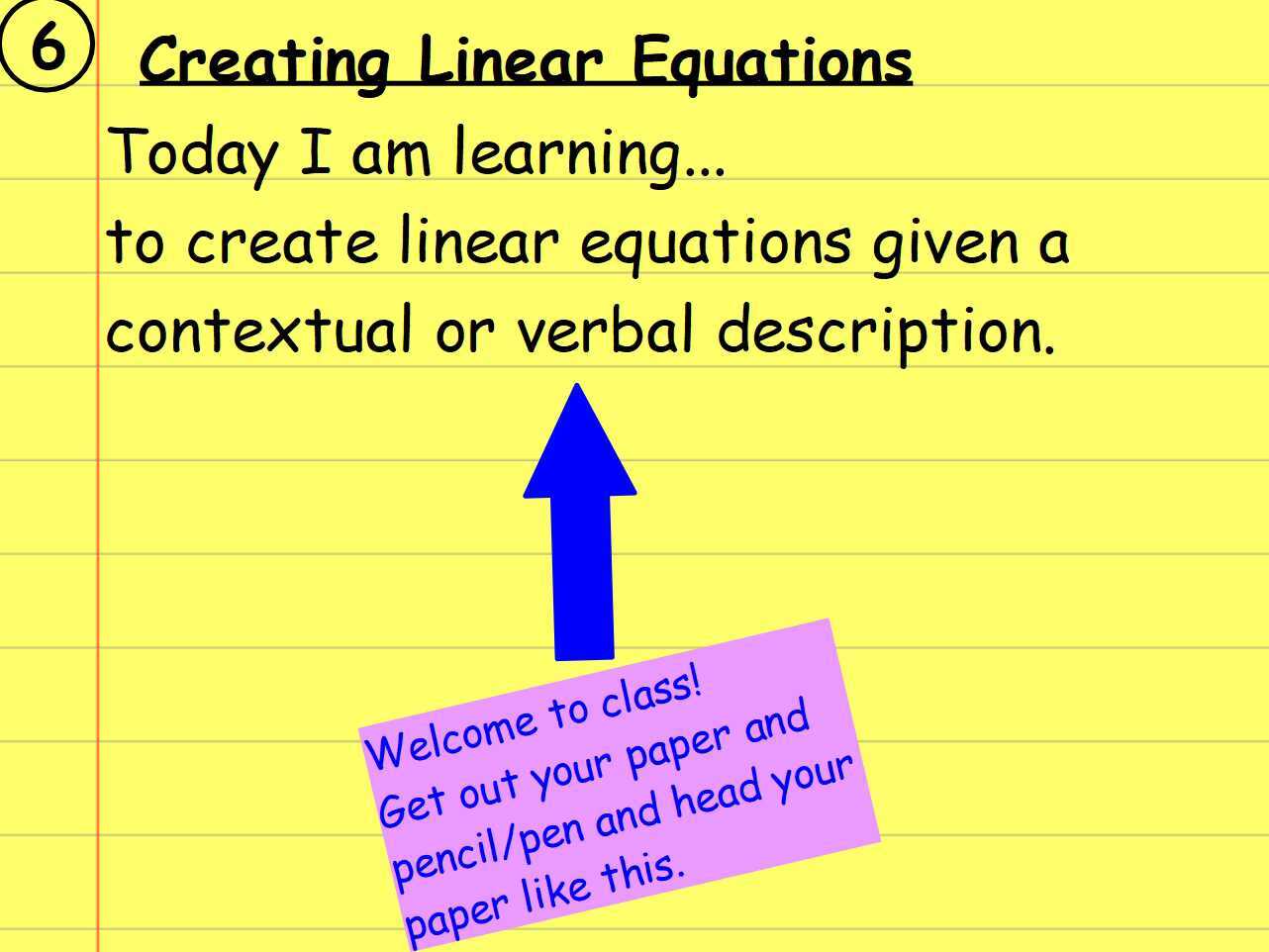 6 Creating Linear Equations