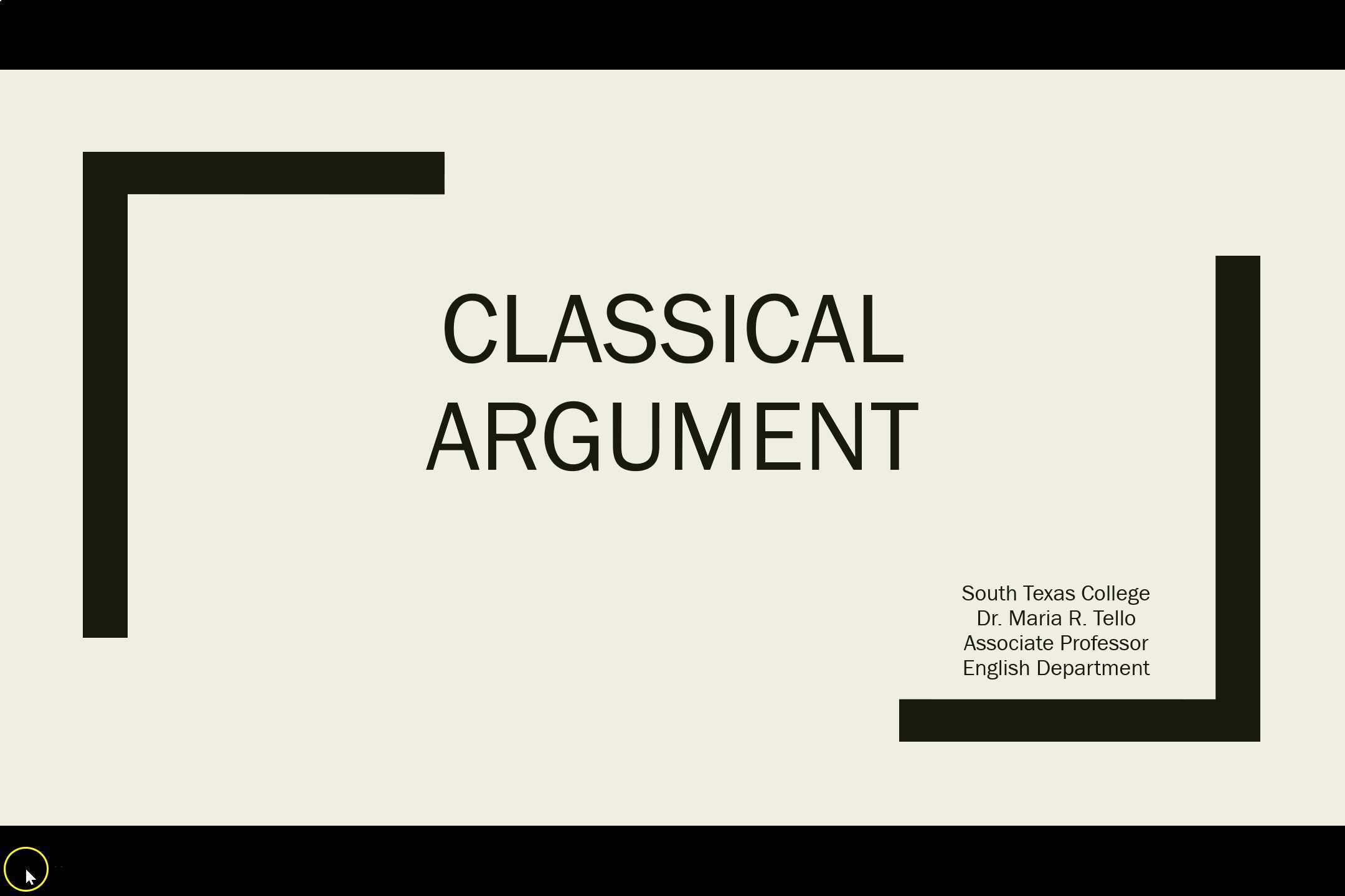 Classical Model of Argumentation