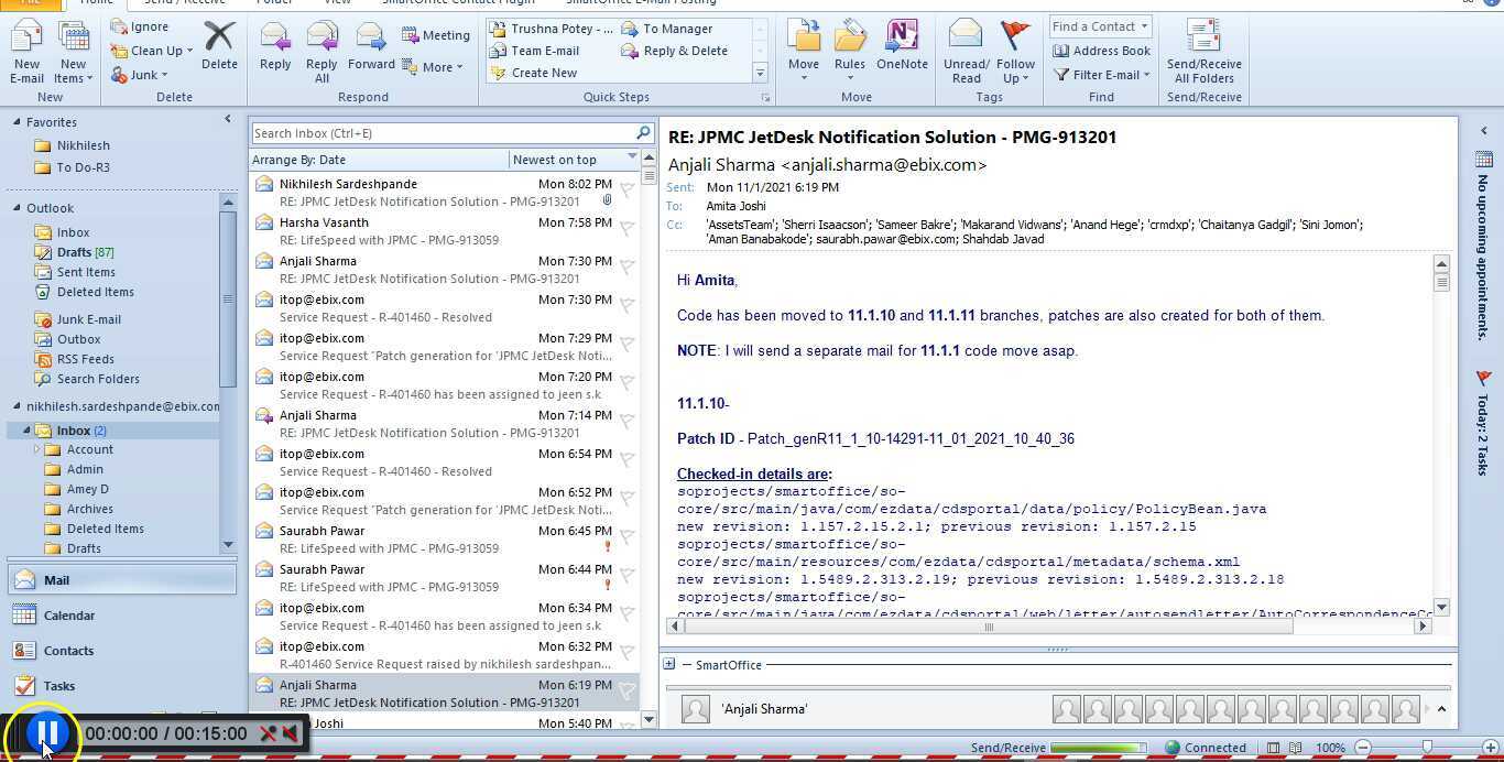 Patch verification on PMGQA2 (11.1.10) server - JPMC JetDesk ...