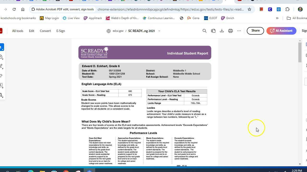 SC Ready Report Explaination