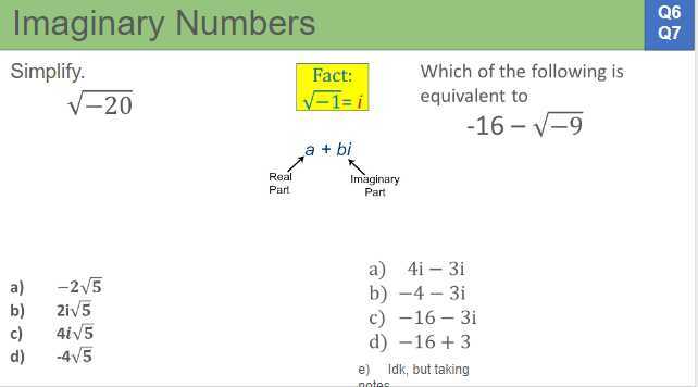 Imaginary Numbers