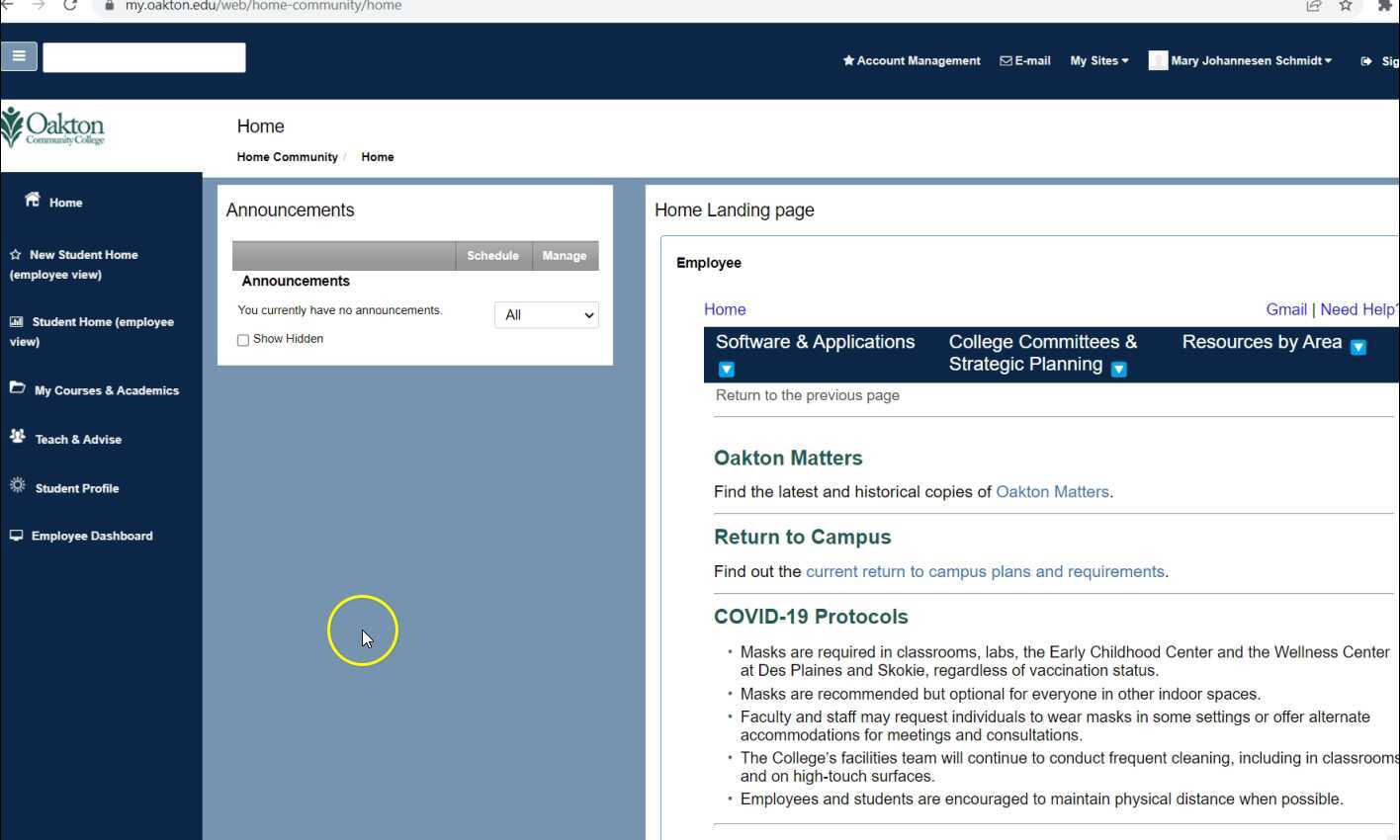 Using Oakton Sections