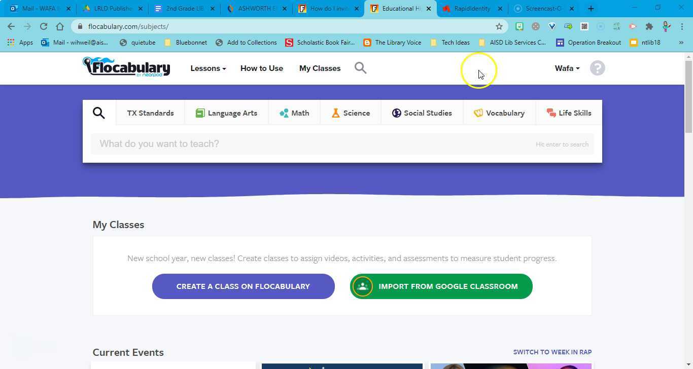 Invite Co Teacher to Flocabulary