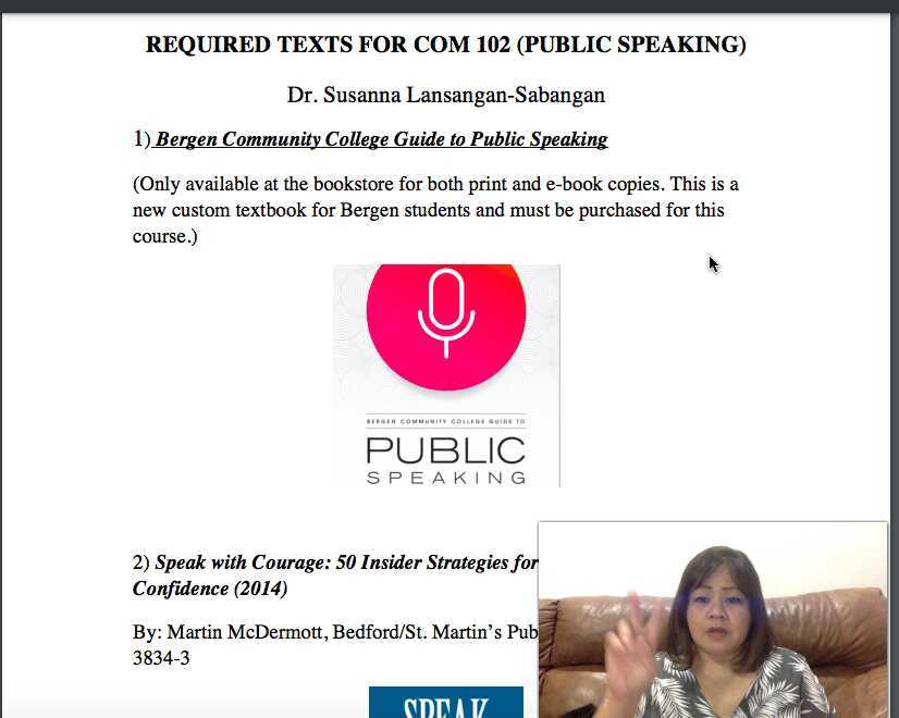 Required Textbooks for COM-102 Public Speaking