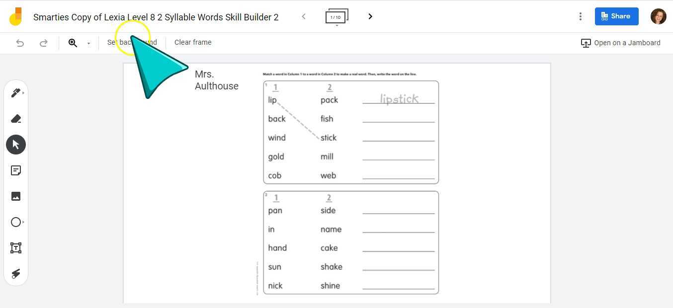 Lexia Level 8 2 Syllable Words Skill Builder 2