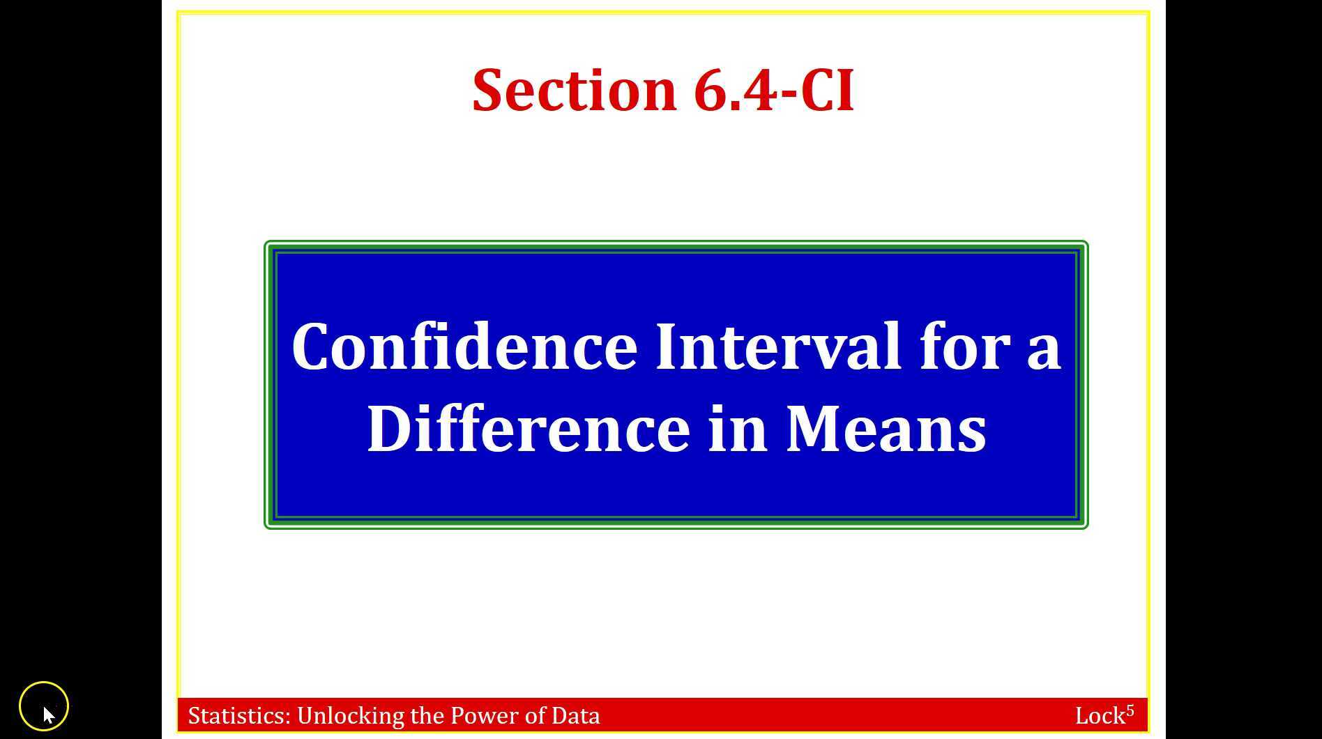 Confidence Interval for Difference of Mean