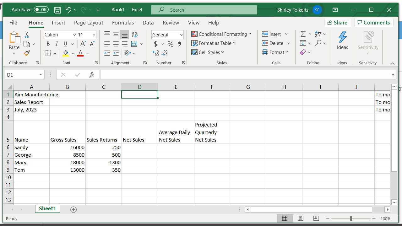 Basic Formulas (Excel)