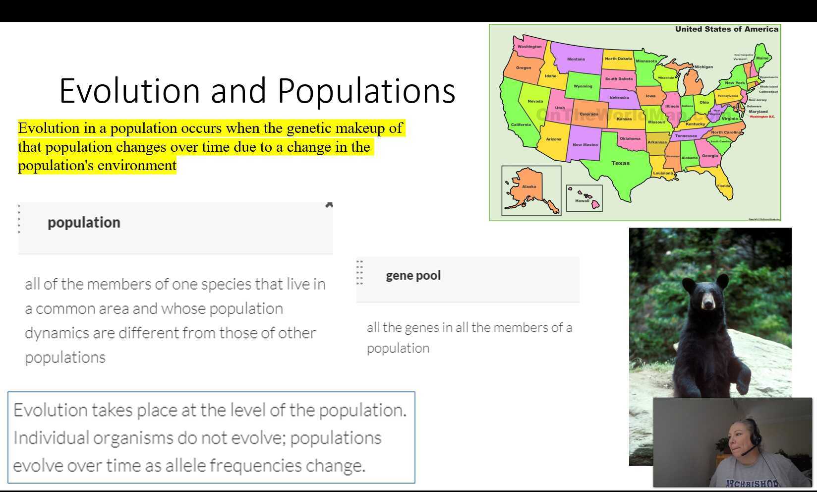 Lessons 2.02 and 2.03 Evolution and Populations & Variation in Populations