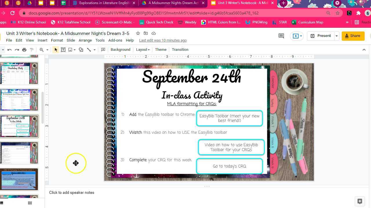 MLA citations with EasyBib Toolbar