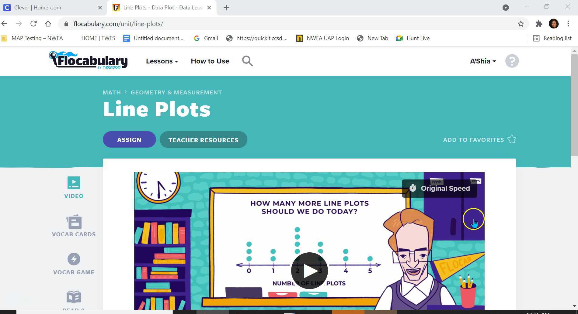 Flocabulary - Line Plot