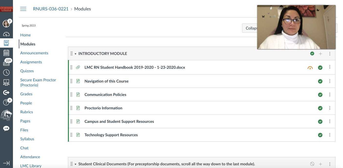 Clinical Instructor Docs in Canvas