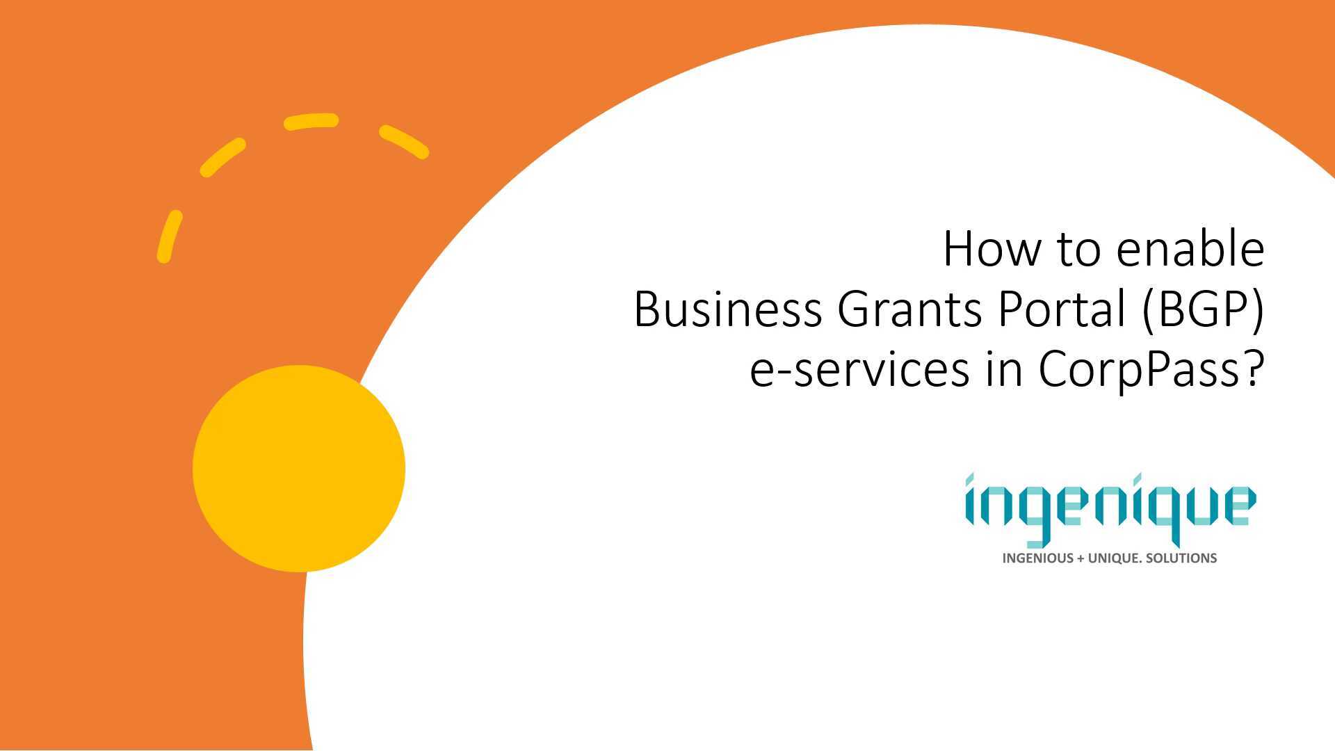 How to enable Business Grants Portal (BGP) e-Service in CorpPass?