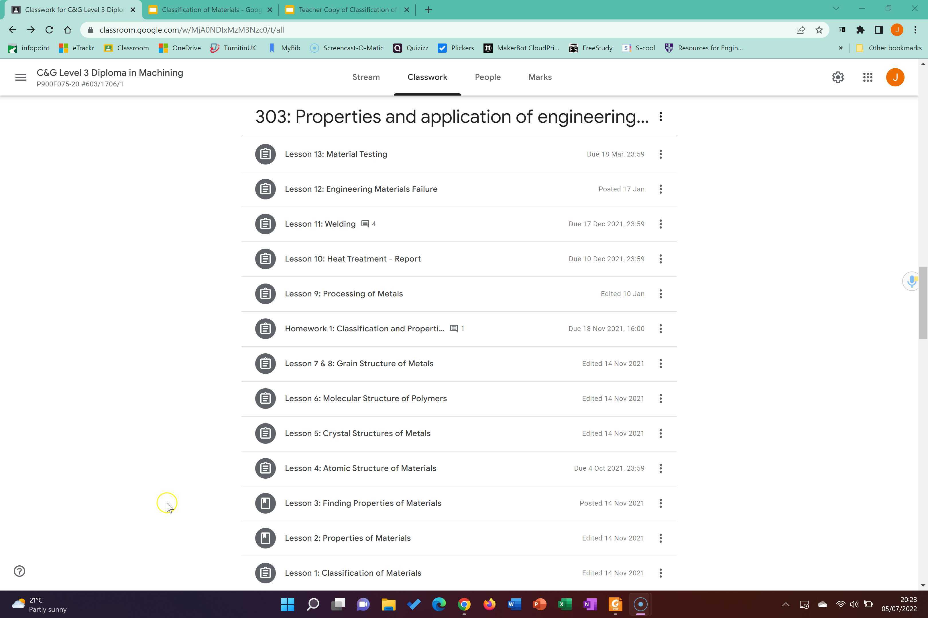 Recap of Lesson 1: Classification of Materials
