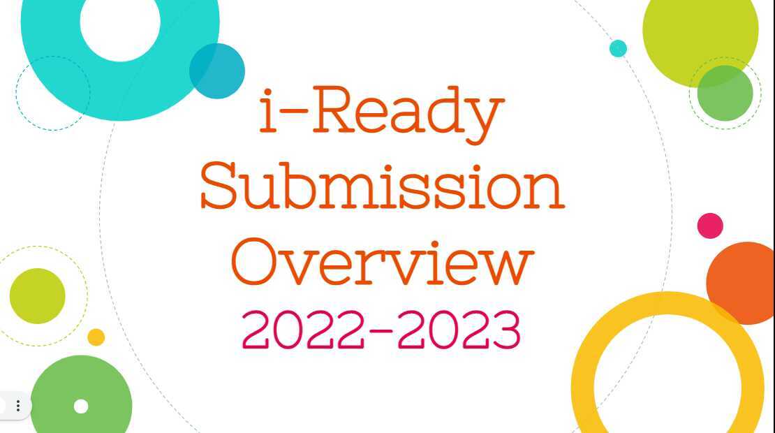 i-Ready Submission Overview 22-23