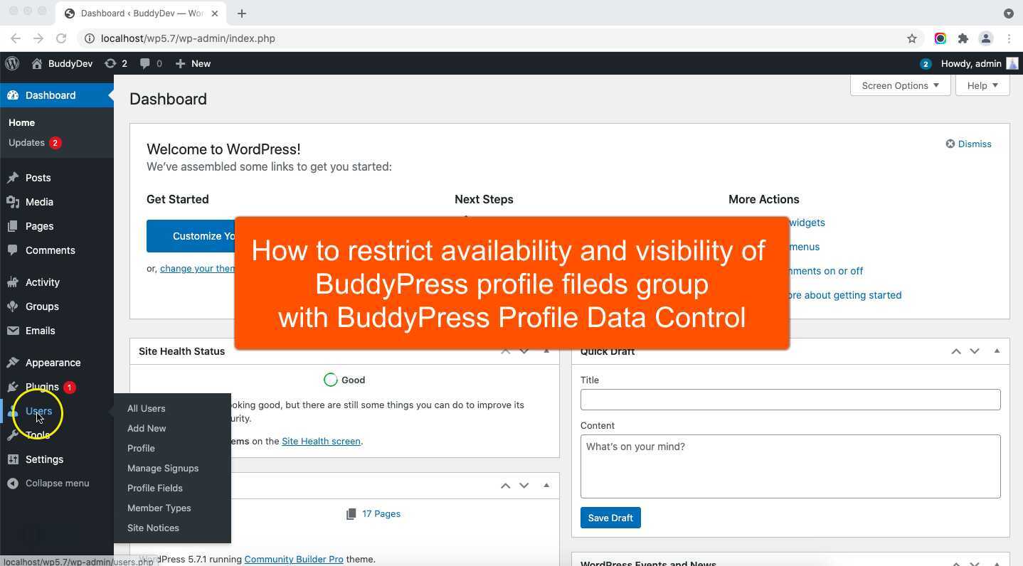 How to restrict availability and visibility of BuddyPress Profile fields groups with BuddyPress ...