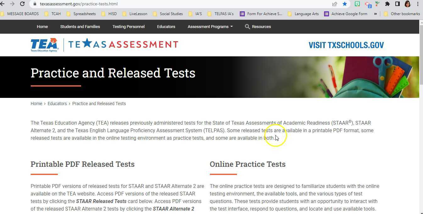 STAAR Practice Website tutorial video
