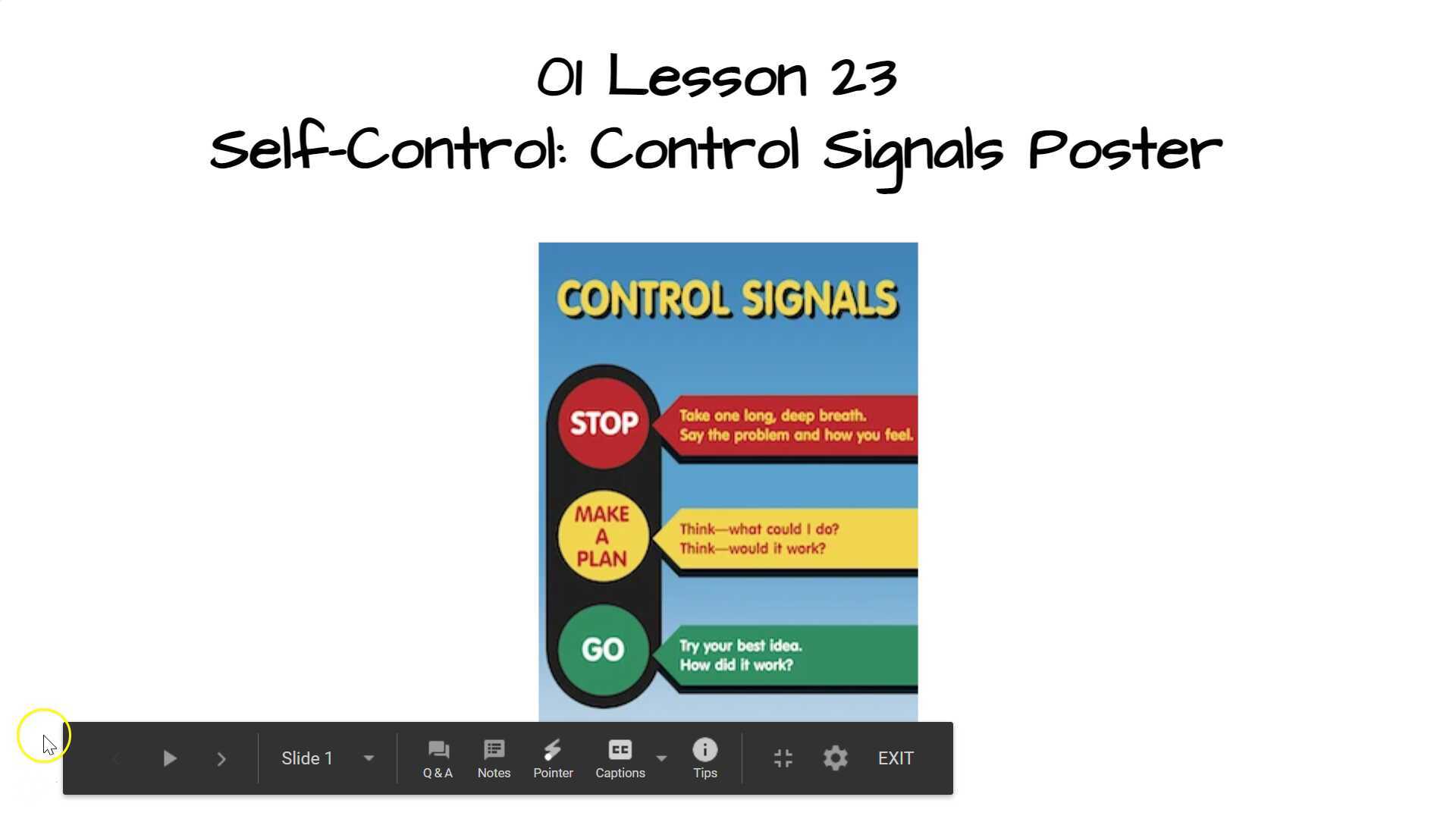 01 Lesson 23 The Control Signals Poster