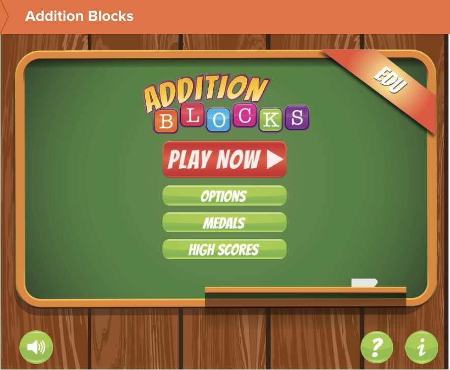 Addition Blocks Game