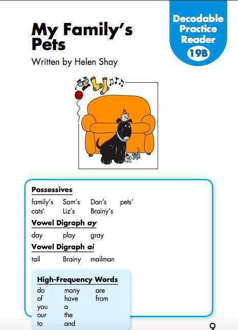 Unit 4 Week 1 Mama's Birthday Present Decodable Reader 19B My Family's Pets