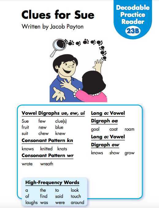 Unit 4 Week 5 Peter's Chair Decodable Reader 23B: Clues for Sue