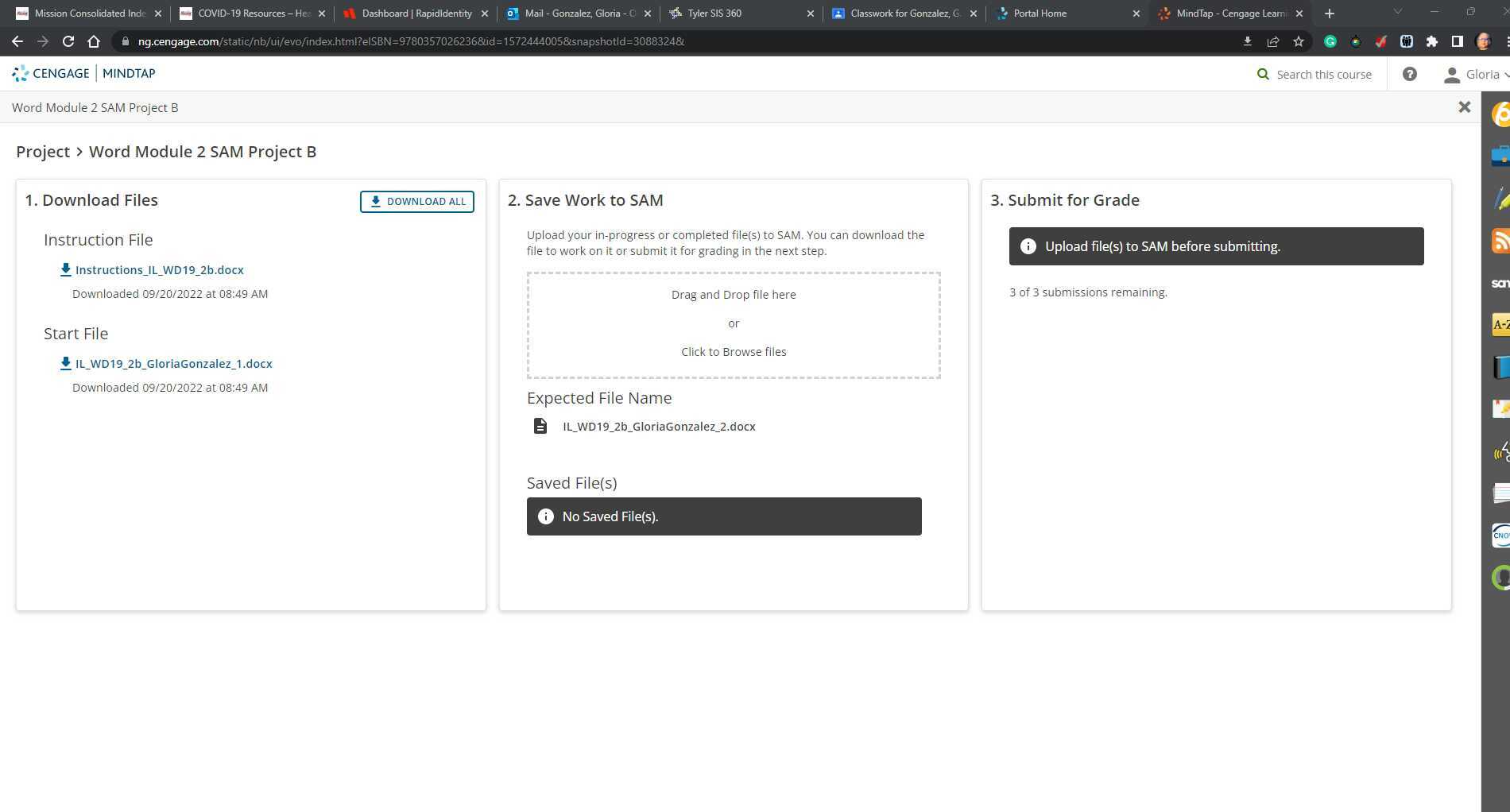 Word Module 2: SAM Project 1 B