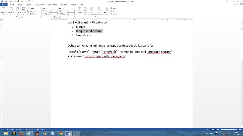 Carta Estilo Bloque Modificado