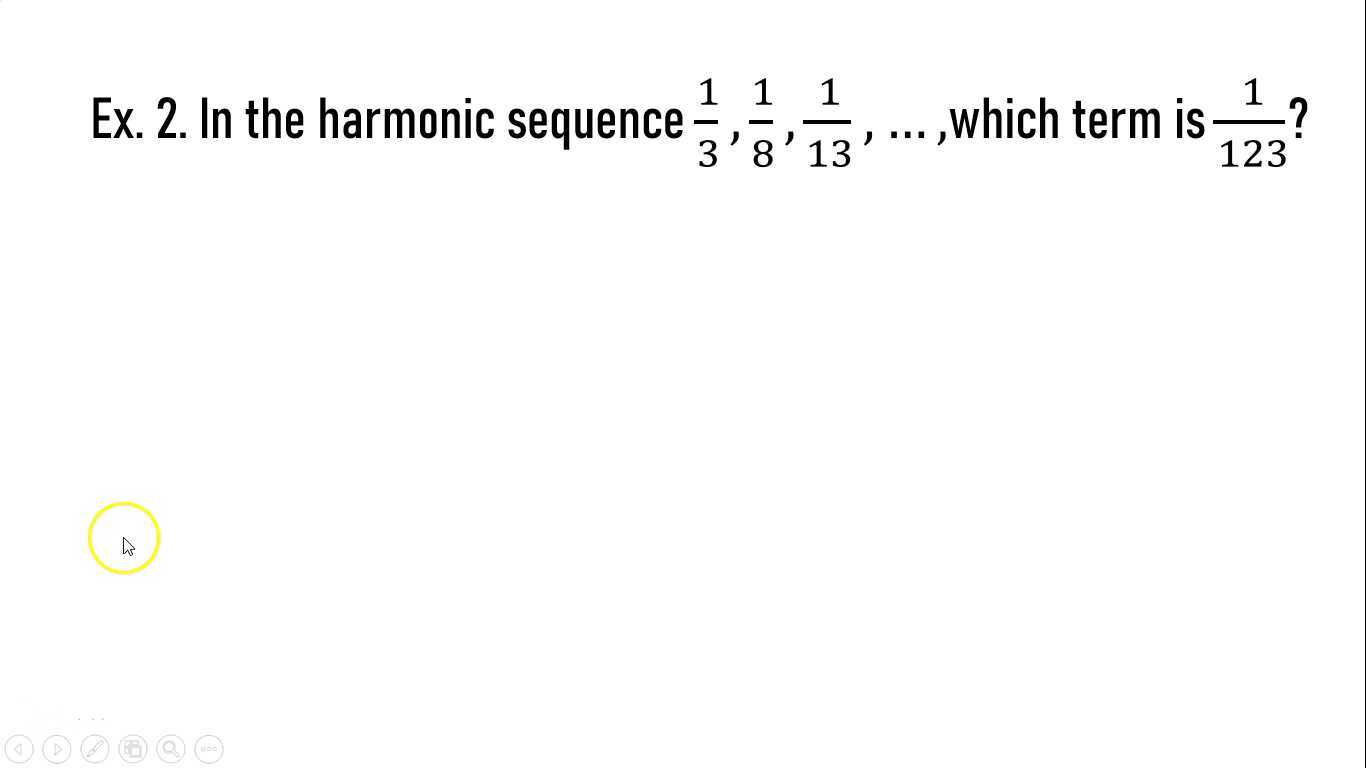 Harmonic Sequences: Ex. 2