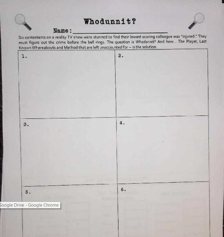 WHODUNNIT ANSWERS