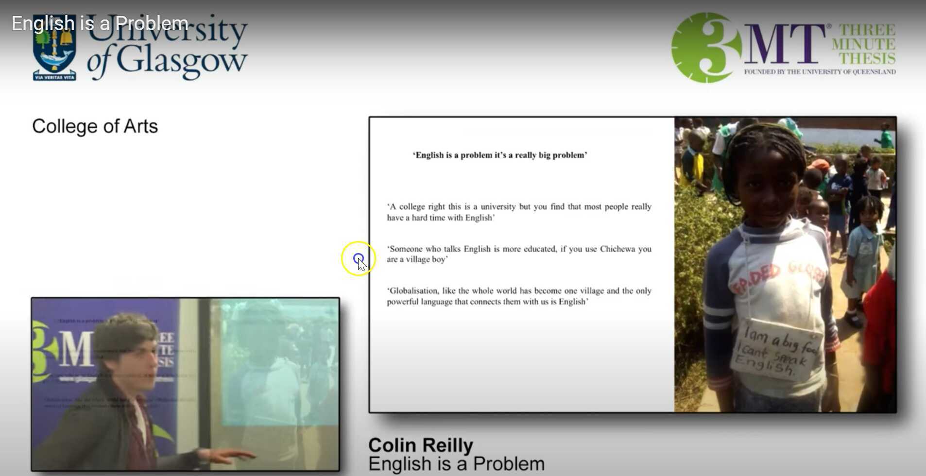 3MT Speaker 3: Colin Reilly