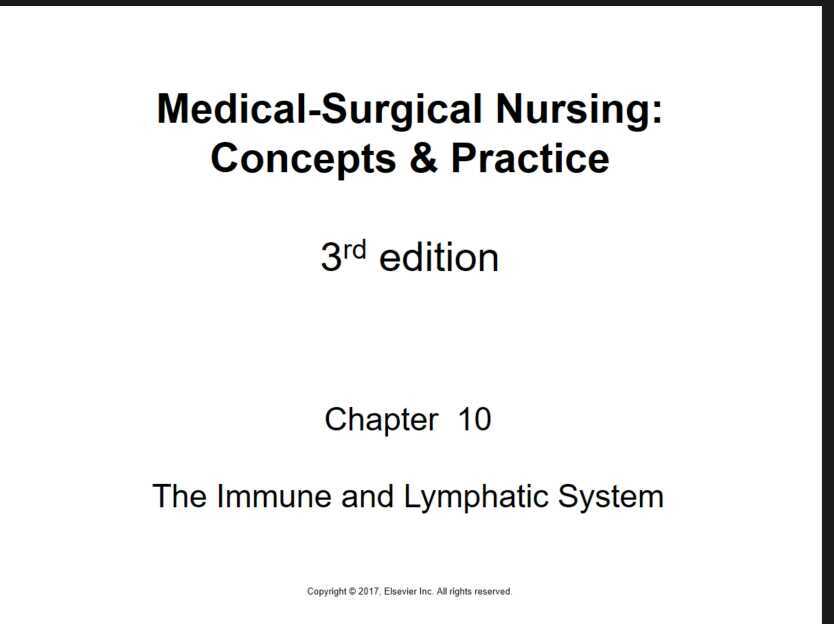 Chapter 10 Immune and Lymphatic System