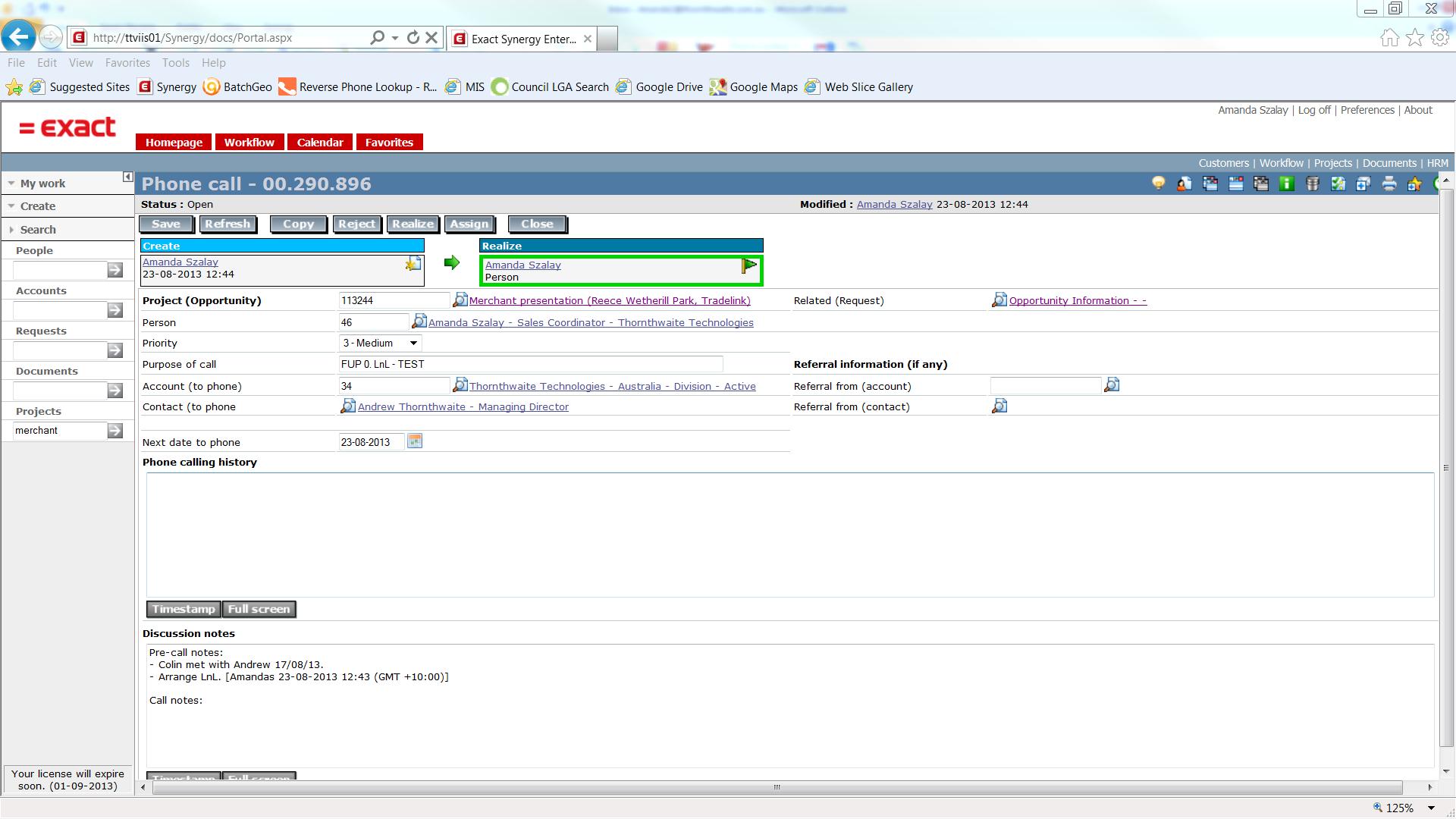 Putting on LnL process