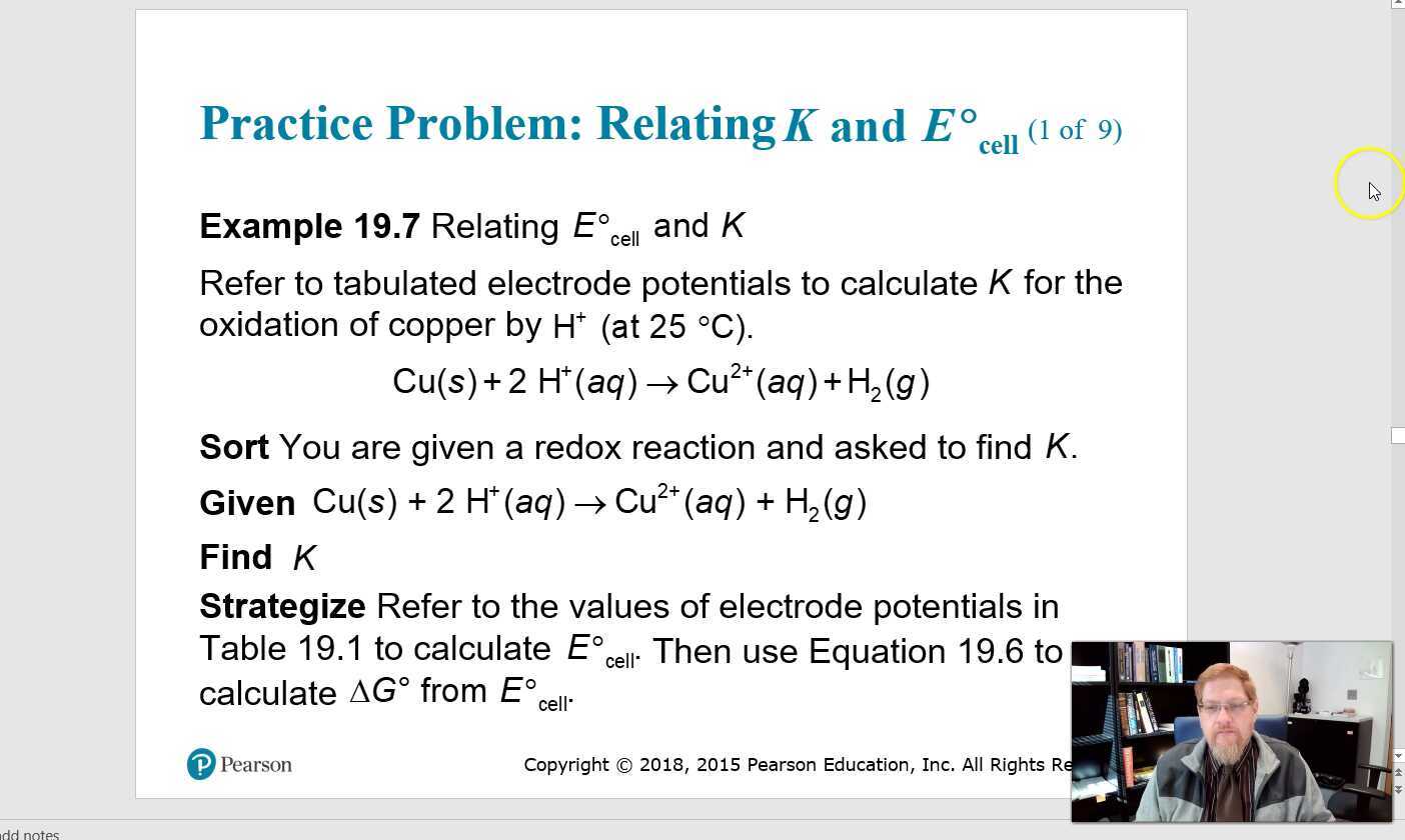 CHM-152 Ch. 19 K, Q, and Nernst Equation
