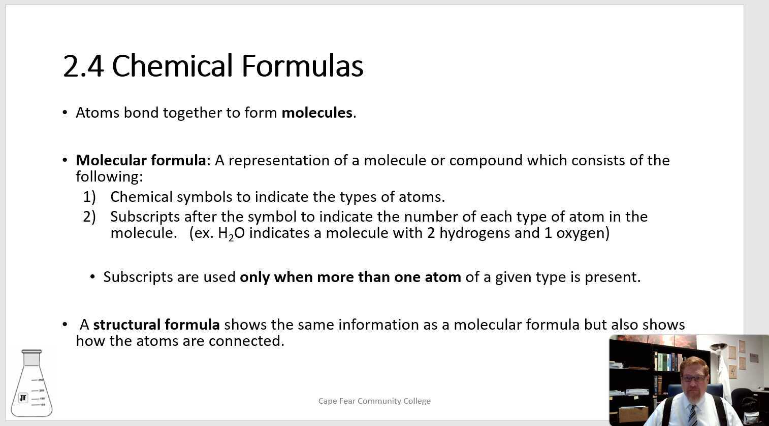 CHM-151 Atoms 1st Ch. 2.4 Part 1 (Chemical Formulas)