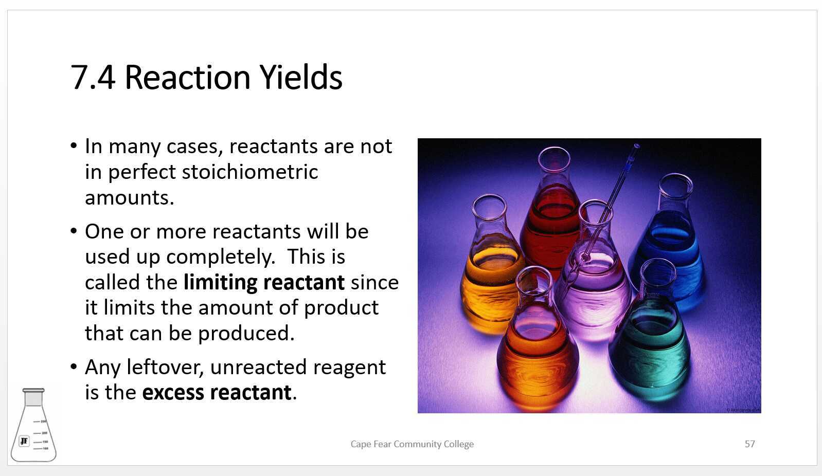 CHM-151 Atoms 1st Ch. 7.4 Reaction Yields