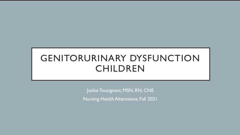 Genitourinary Disorder Children