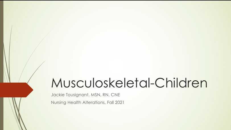 Musculoskeletal Children